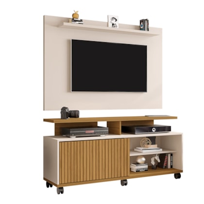 Conjunto Sala Rack Topazio Painel Kenzo TV 50 Polegadas - Loja DoceLar