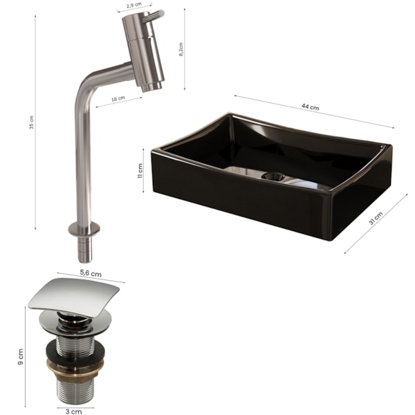 Gabinete Star Cuba Dalla Preta Tor DL08 Valv Click - Loja DoceLar