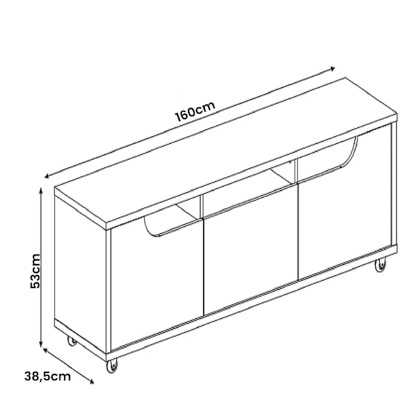 Rack Jersey 160 para TV Sala 60 Polegadas - Loja DoceLar